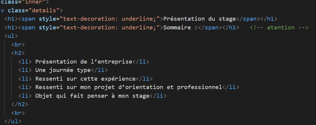 Présentation orale de stage